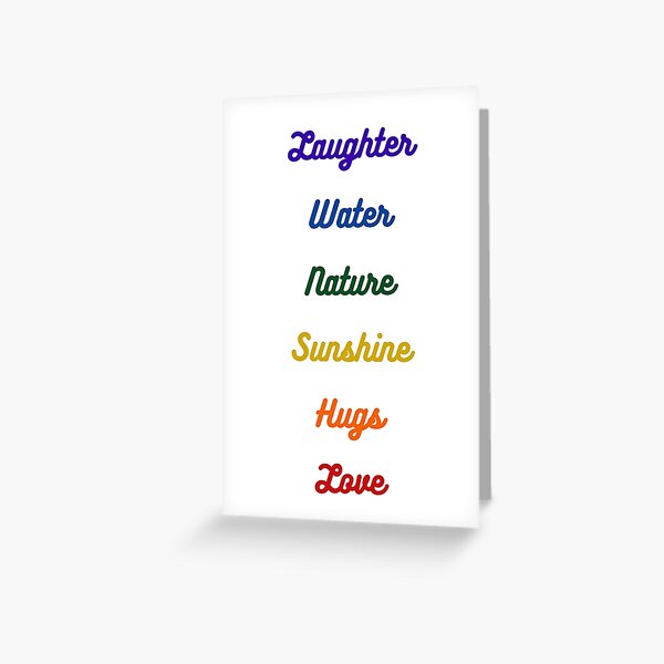 "Healthy Life Essentials Word Rainbow " Greeting Card by visual-samadhi ...