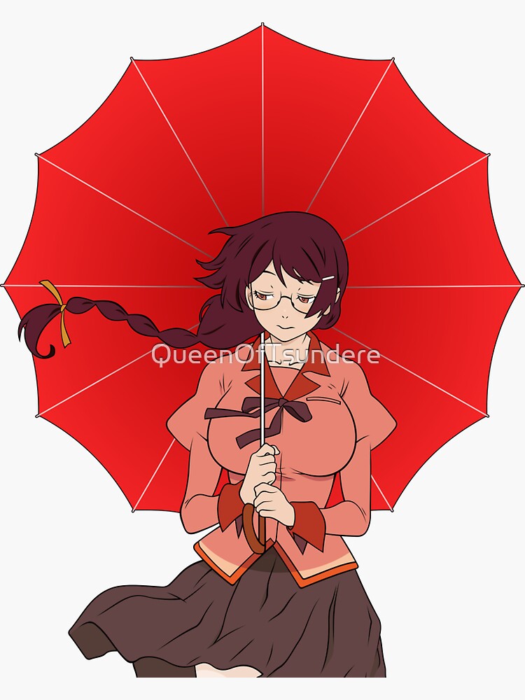 "Hanekawa from Monogatari" Sticker for Sale by QueenOfTsundere | Redbubble