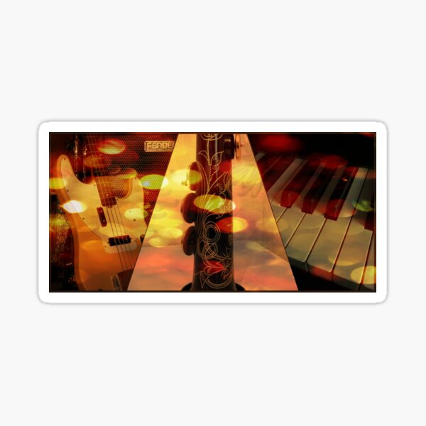 "Jazzy Music Collage" Sticker by MidnightMelody | Redbubble