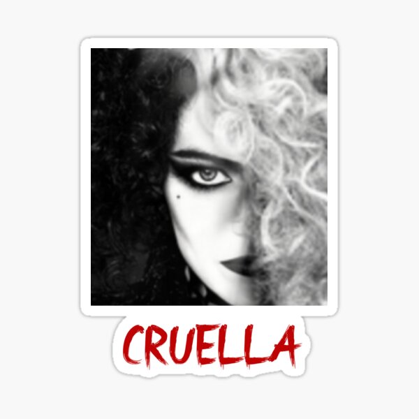 "CRUELLA DE VIL" Sticker for Sale by CAPOEIRATIGRE | Redbubble