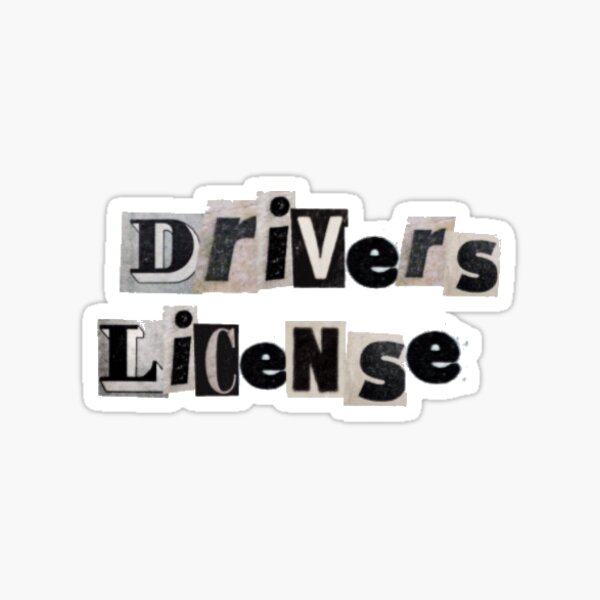 "Drivers license" Sticker for Sale by ArtFromLucy | Redbubble