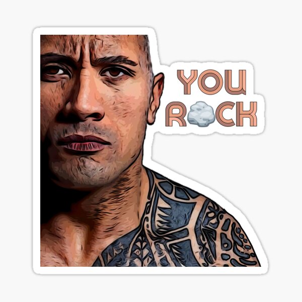 "Fathers day pun You Rock Dwayne Johnson" Sticker for Sale by Apurva ...