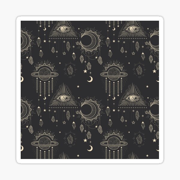 "sun moon illuminate pattern art work " Sticker for Sale by roboyx ...