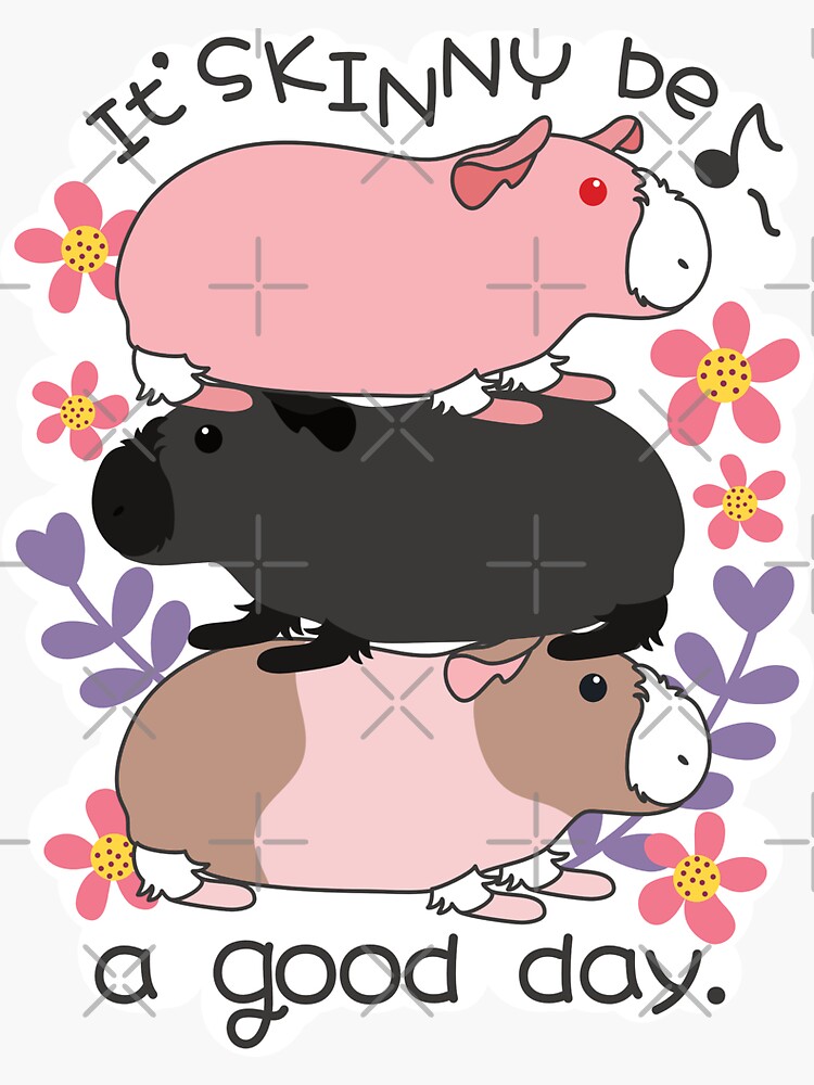 Pegatina «Es flaco, sea un buen día: cerdo flaco, fondo amarillo» de ...