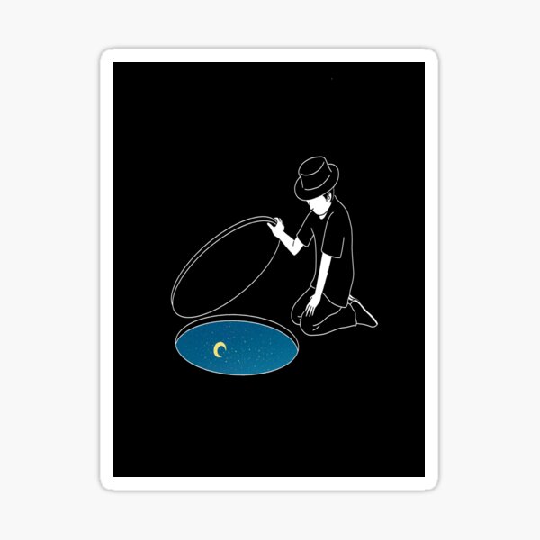 "Man Moon Night Underground" Sticker for Sale by Printszilla | Redbubble