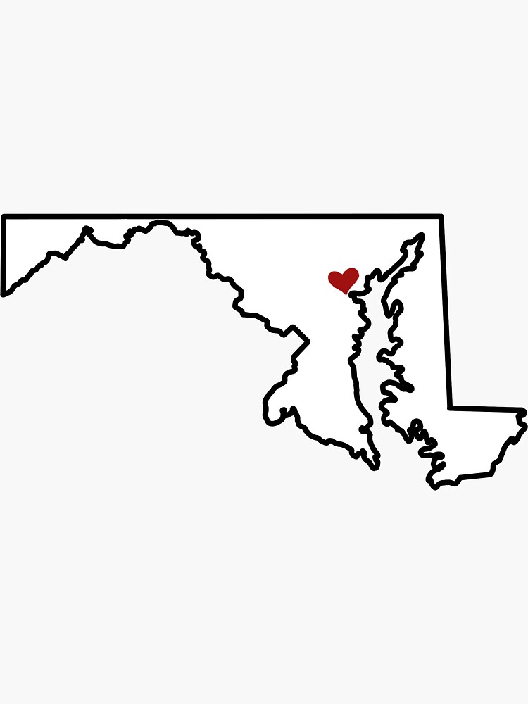 "Baltimore Heart in Maryland" Sticker for Sale by sunnnysu | Redbubble