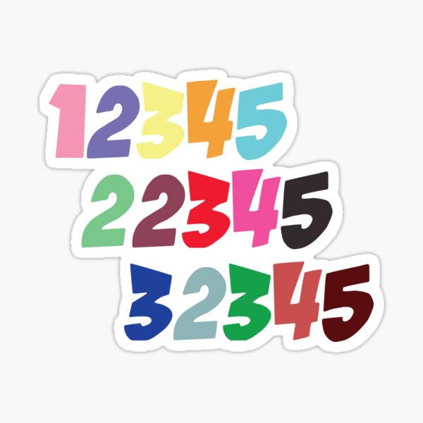 "12345 Numbers" Sticker for Sale by ragielintan | Redbubble
