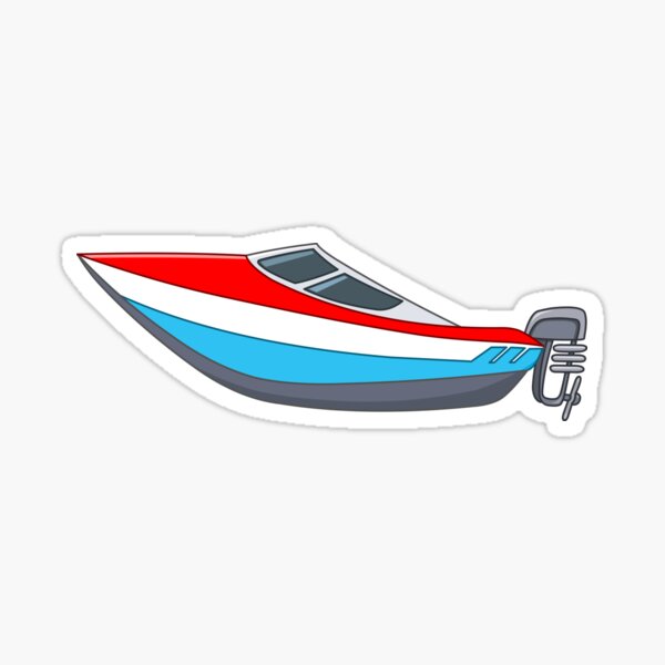"Cartoon speed motor boat" Sticker for Sale by yayayoy | Redbubble