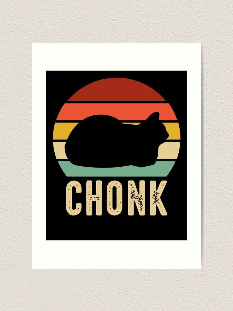 "Retro Funny Cat | Chonk Cat Scale Meme" Art Print by shirtopolis | Redbubble