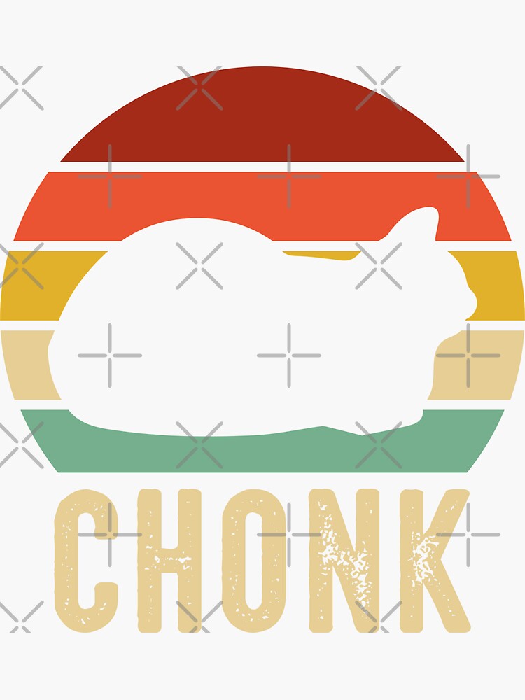 "Retro Funny Cat | Chonk Cat Scale Meme" Sticker for Sale by ...