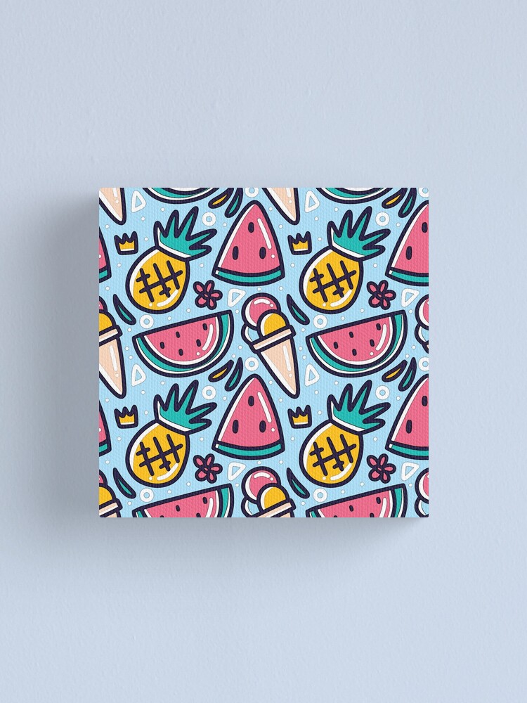 Impression sur toile « Doodle motif vacances d'été dessin à la main ...