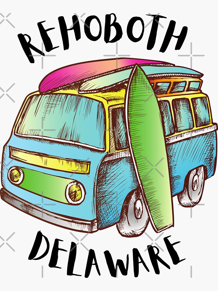 "rehoboth surf beach delaware" Sticker for Sale by mikoala50 | Redbubble
