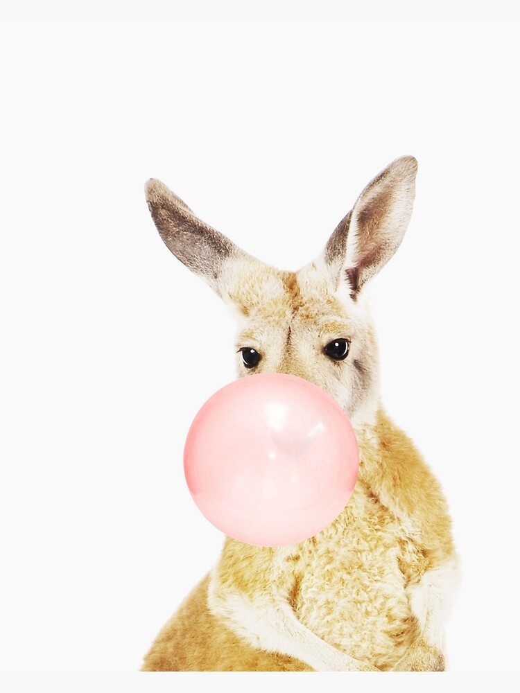 "Kangaroo print, Bubble gum, Nursery art, Kangaroo wall art, Animal ...