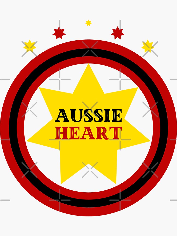 "Aussie Heart Aboriginal" Sticker by FedSherDesign | Redbubble