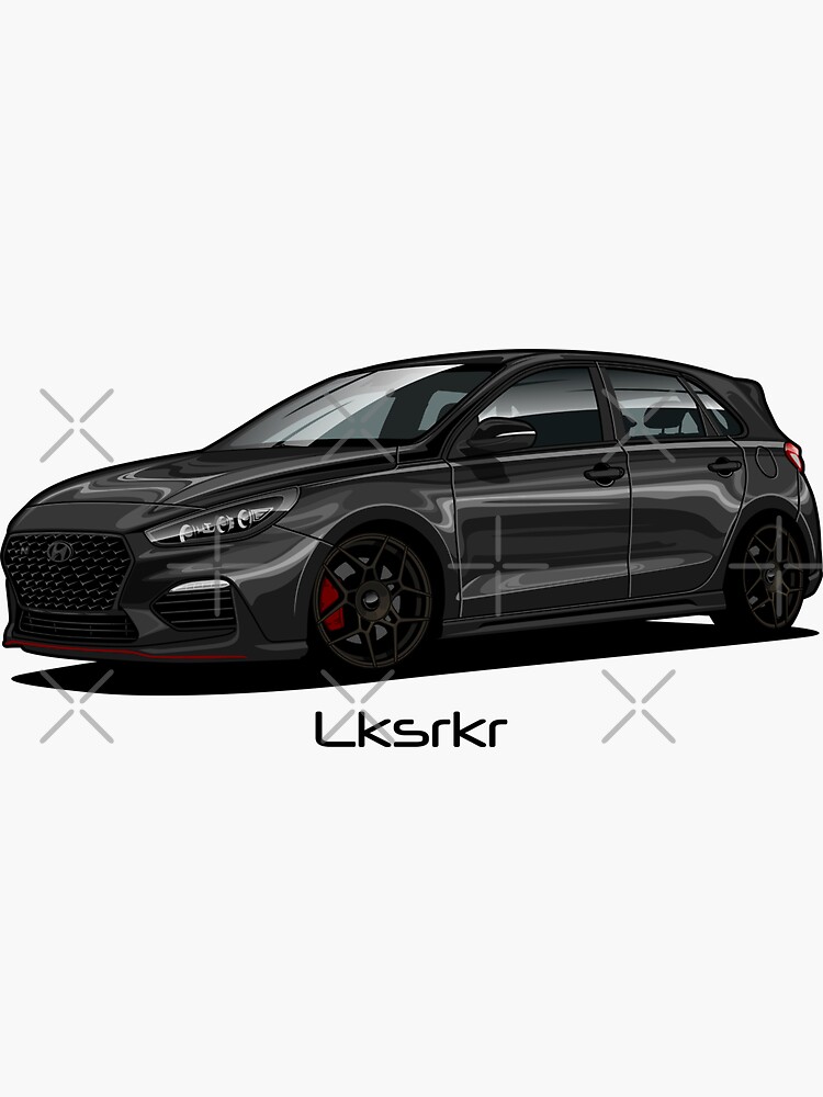 "Hyundai i30N - artwork" Sticker by Lksrkr | Redbubble