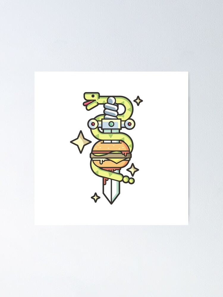 "Hamburger and Snake" Poster by valegr | Redbubble