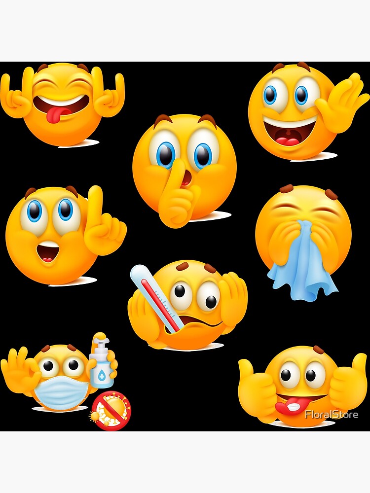 Póster «Conjunto de Emoji, Patrón de Emoji, Día mundial de Emoji» de ...