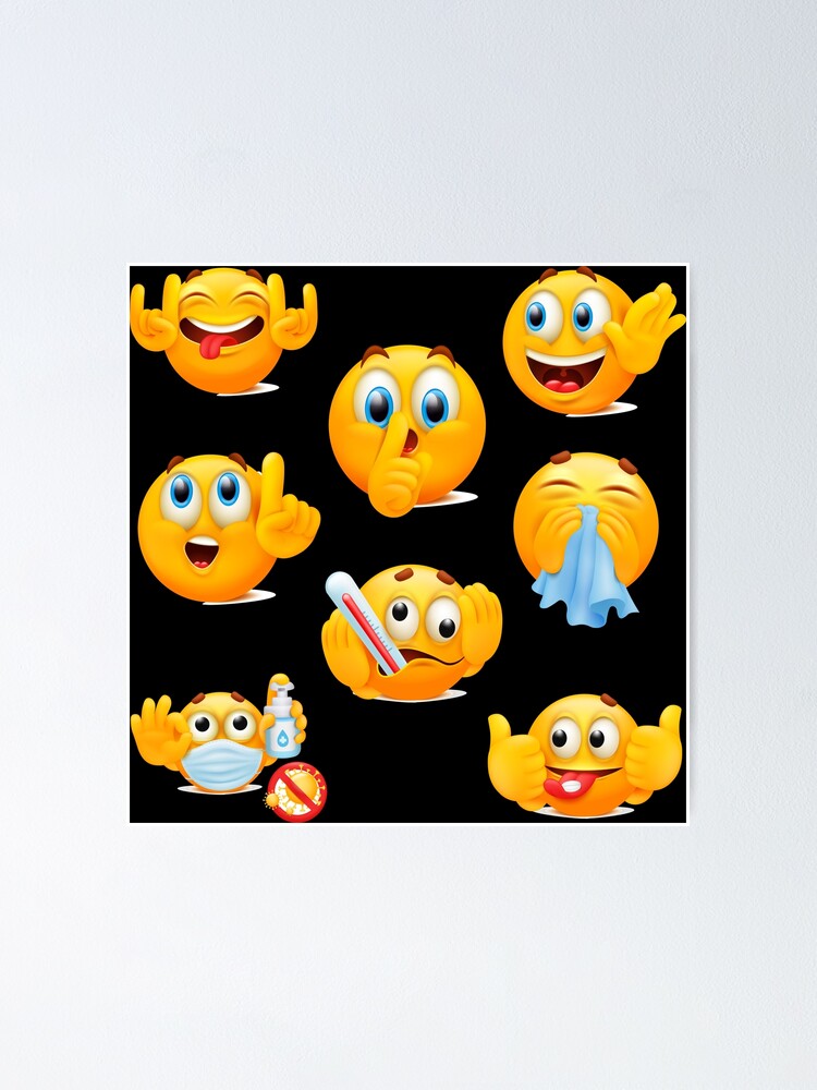 Póster «Conjunto de Emoji, Patrón de Emoji, Día mundial de Emoji» de ...