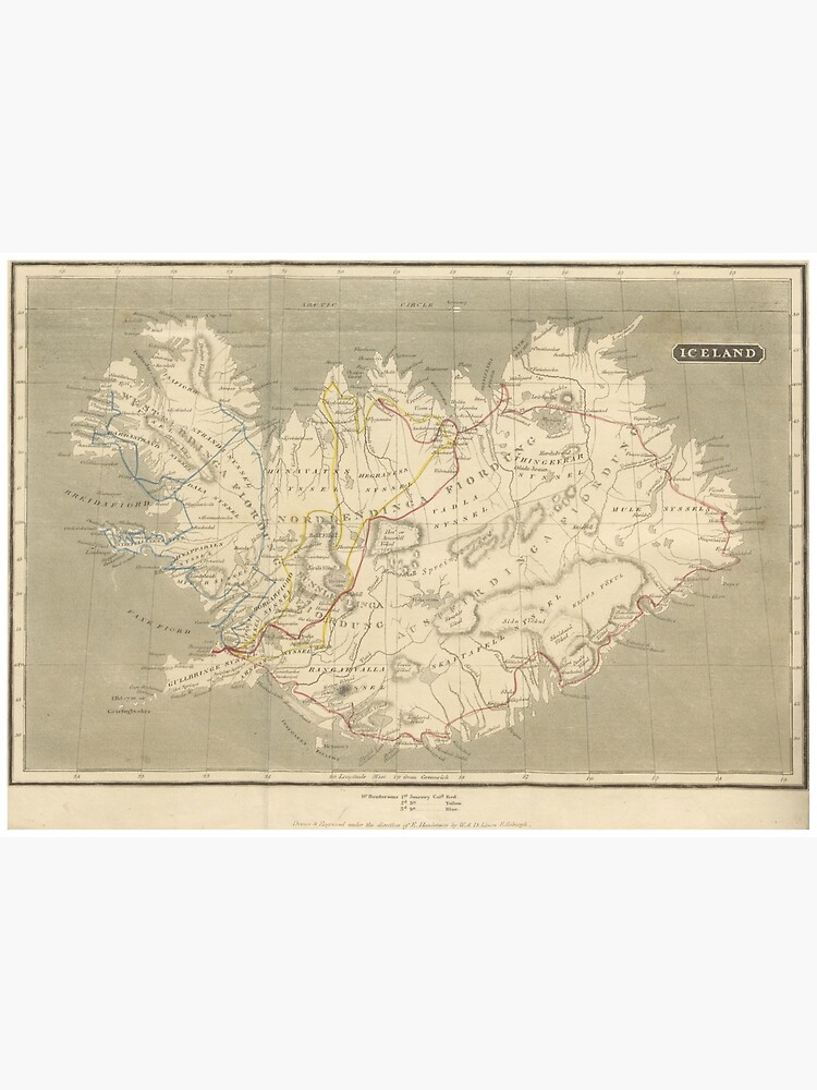 Vintage Map Of Iceland (1819) Premium Matte Vertical Poster
