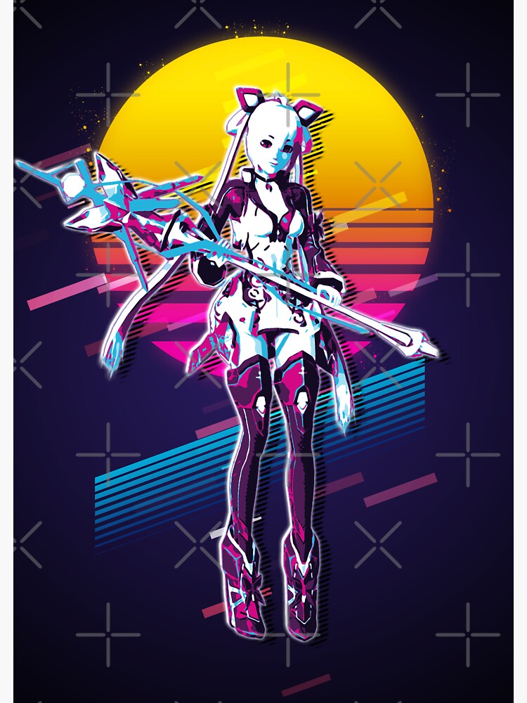 "PSO2 - Matoi *80s Retro*" Sticker for Sale by MyRetroArt | Redbubble
