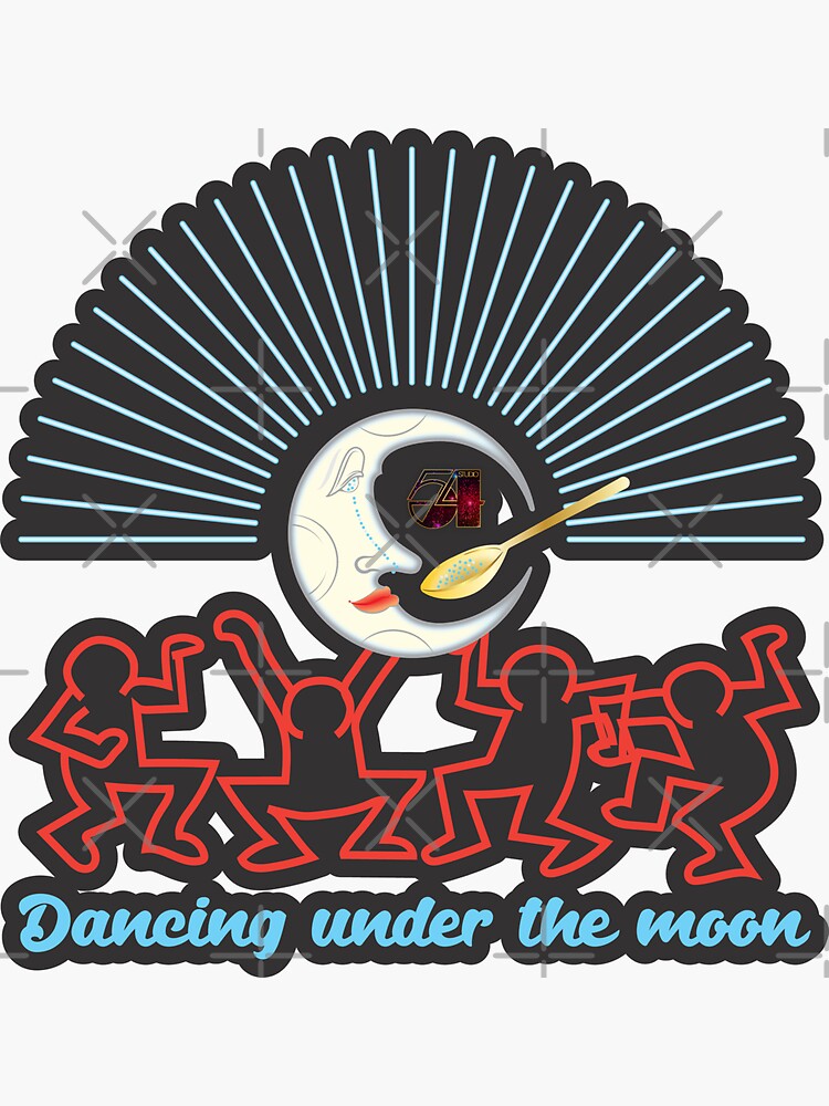 "Dancing under the moon - Moon spoon (Studio 54)" Sticker for Sale by ...