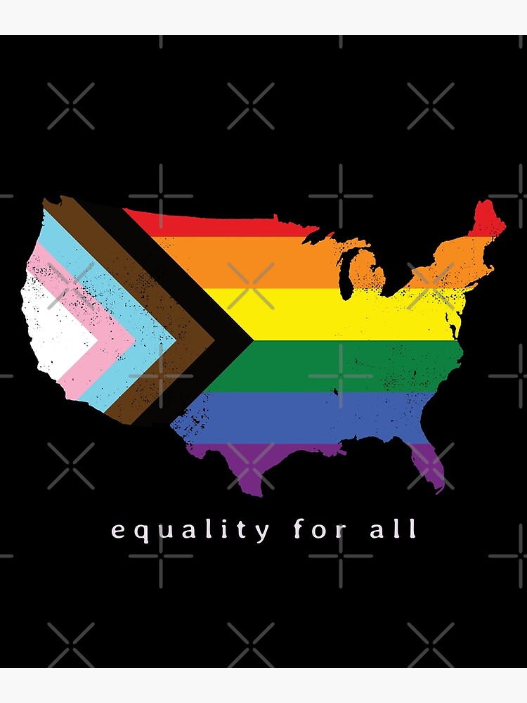 "Progress pride USA American flag Map Equality Gay Bi Pride 4th July ...