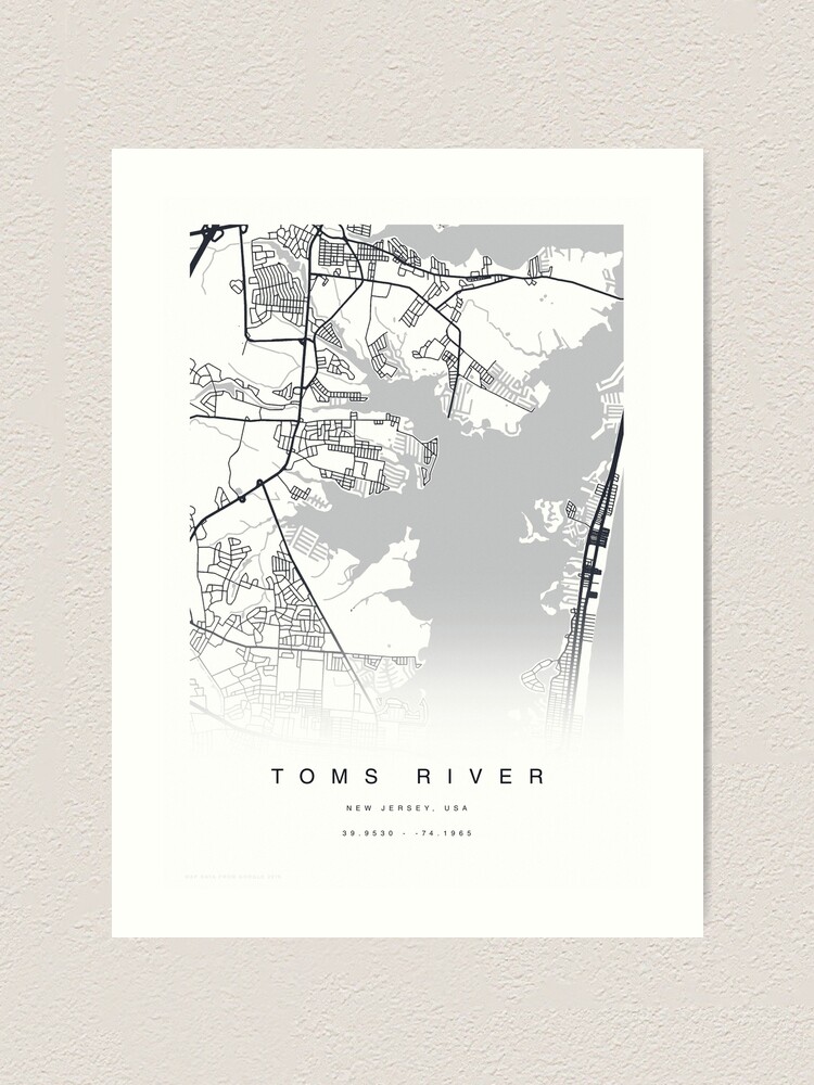 "Toms River, New Jersey USA Map Poster" Art Print for Sale by ...
