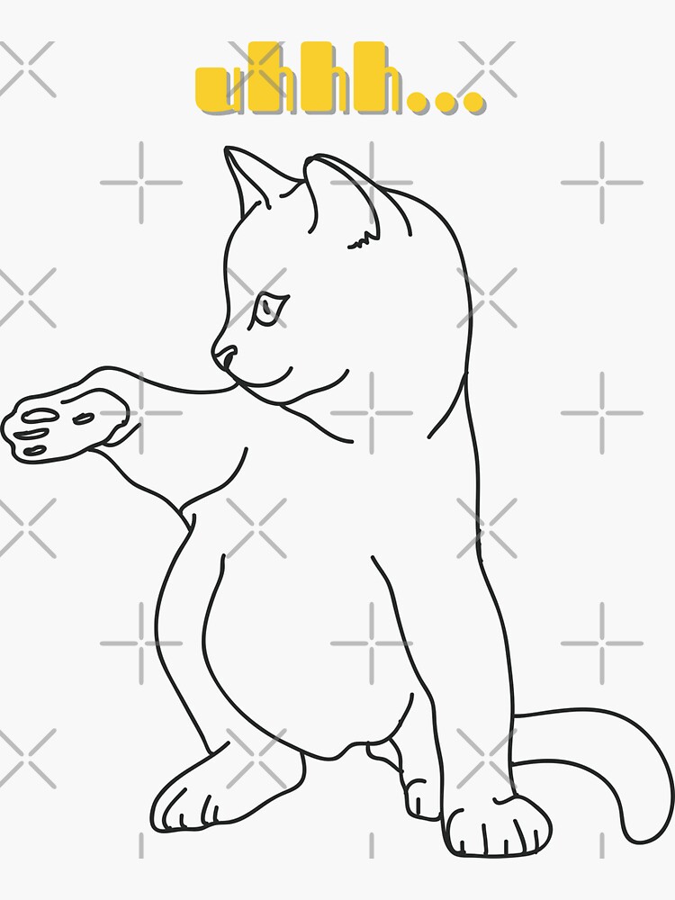 "Uhhh The Over It Cat( white)" Sticker for Sale by SastheRas | Redbubble