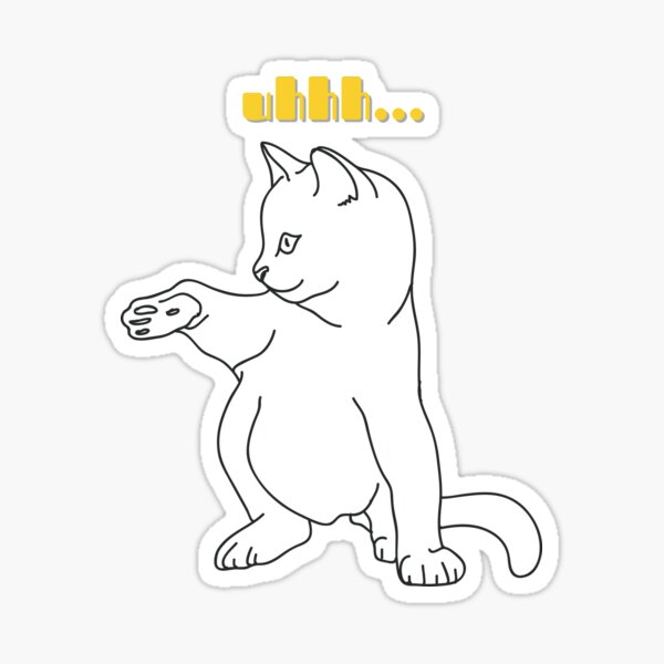"Uhhh The Over It Cat( white)" Sticker for Sale by SastheRas | Redbubble