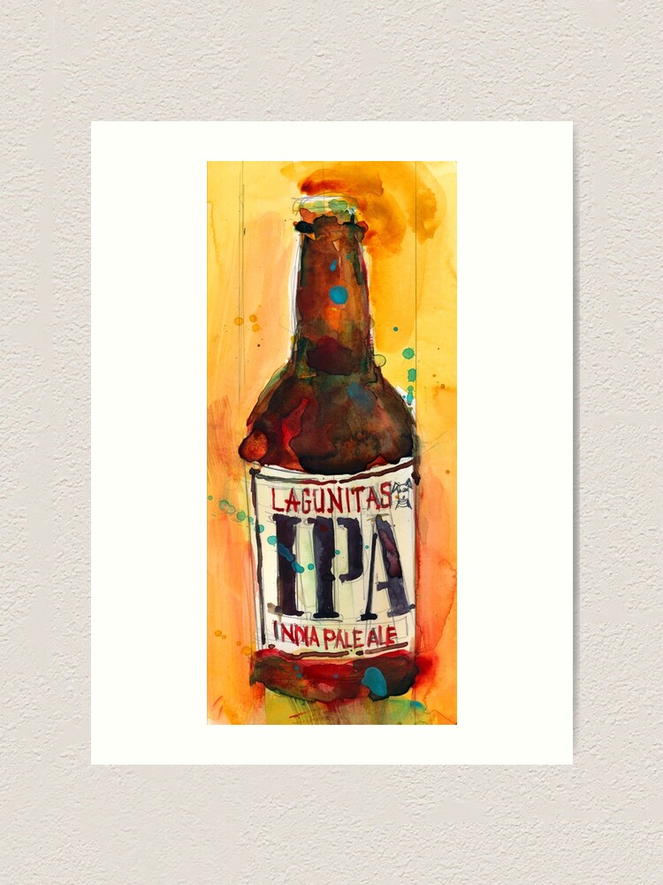 "IPA Lagunitas Beer Art Print from Original Watercolor" Art Print for ...