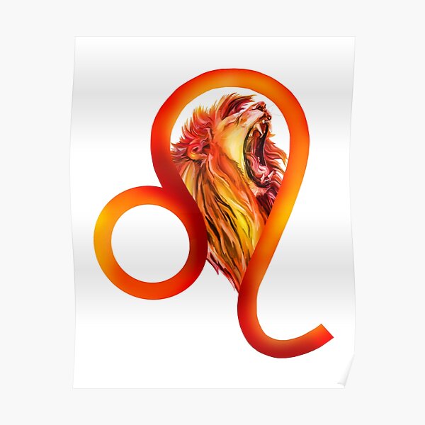 "Firey Leo Zodiac Lion" Poster by DeborahCamp | Redbubble