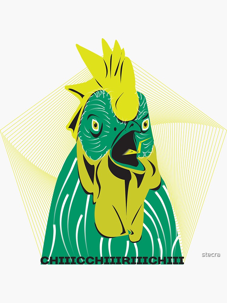 "Screaming Rooster" Sticker for Sale by stecra | Redbubble