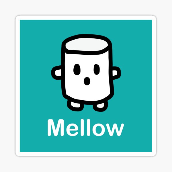 "Mellow - A Marshmallow Character" Sticker for Sale by STUDIO-72 ...
