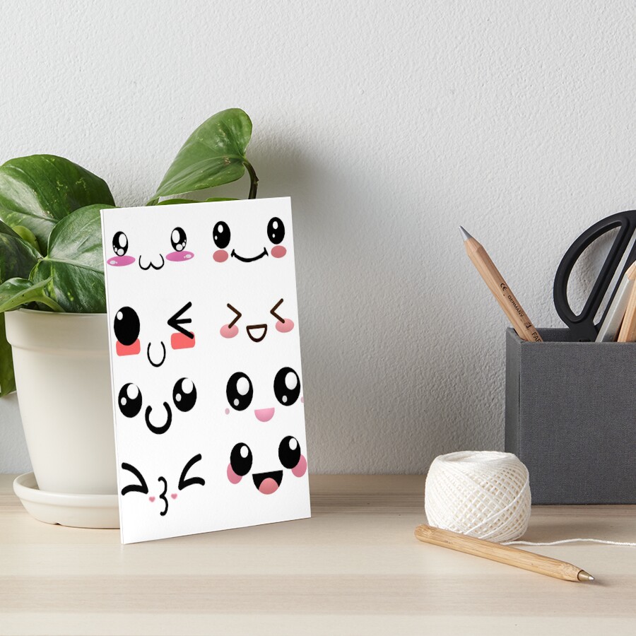 "Japanese Kawaii Cute Smiley Face" Art Board Print by Avani01 | Redbubble