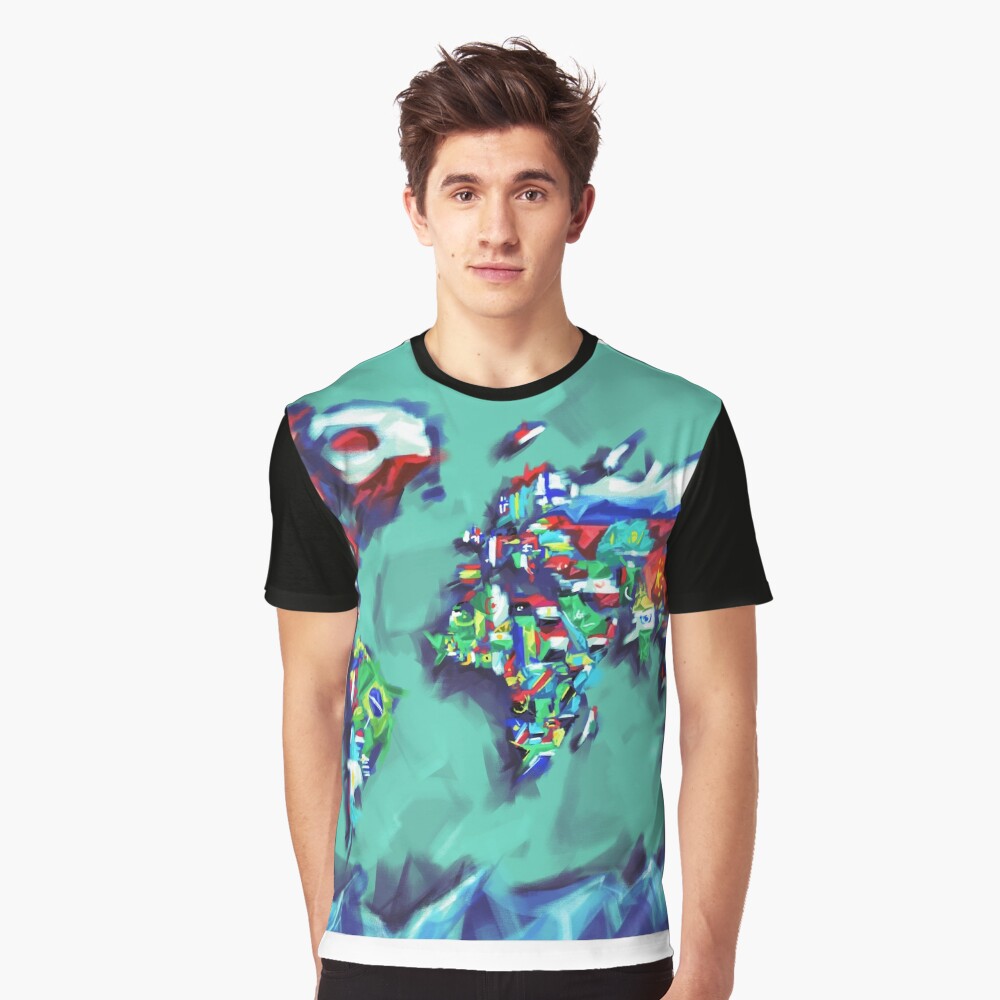 "world map flags" T-shirt for Sale by BekimART | Redbubble | world map ...