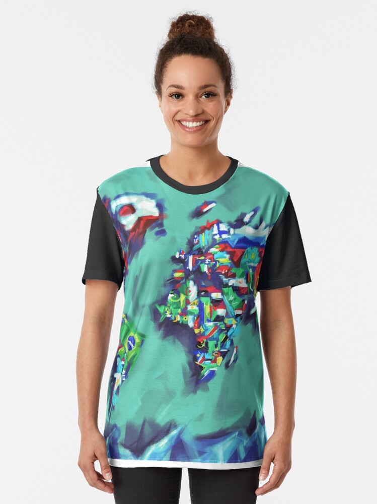 "world map flags" T-shirt for Sale by BekimART | Redbubble | world map ...