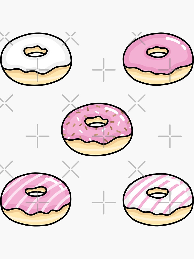 "Strawberry Pink Donuts Pack" Sticker by DimensionC169 | Redbubble