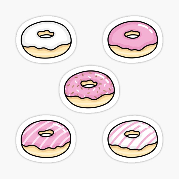 "Strawberry Pink Donuts Pack" Sticker by DimensionC169 | Redbubble