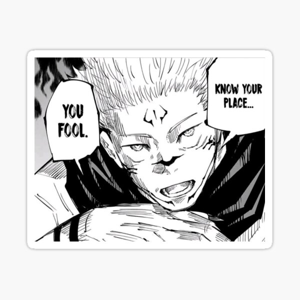 "Jujutsu Kaisen Sukuna "Know Your Place"" Sticker for Sale by evfr ...