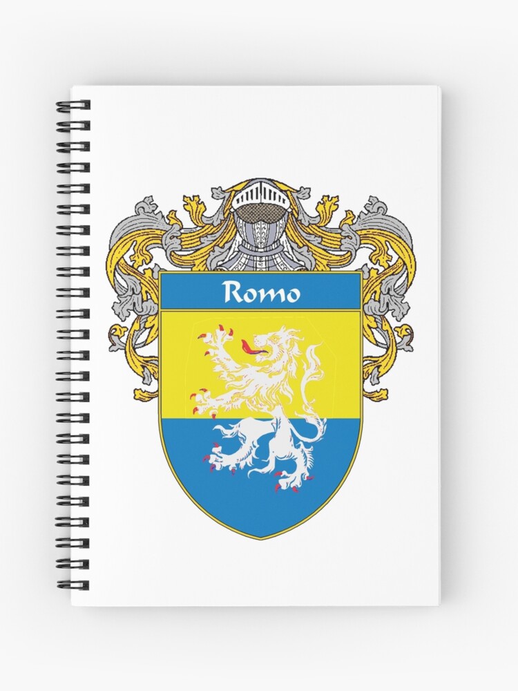 "Romo Coat of Arms/Family Crest" Spiral Notebook for Sale by William ...