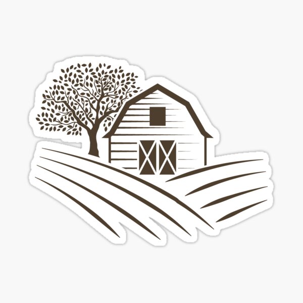 "Farm Barn" Sticker for Sale by bc21design | Redbubble