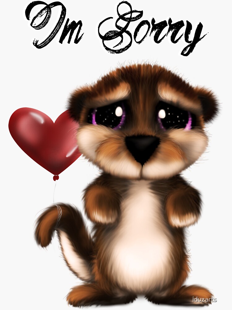"Adorable furry otter with sparking purple eyes: I'm Sorry " Sticker by ...