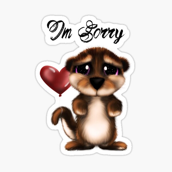 "Adorable furry otter with sparking purple eyes: I'm Sorry " Sticker by ...