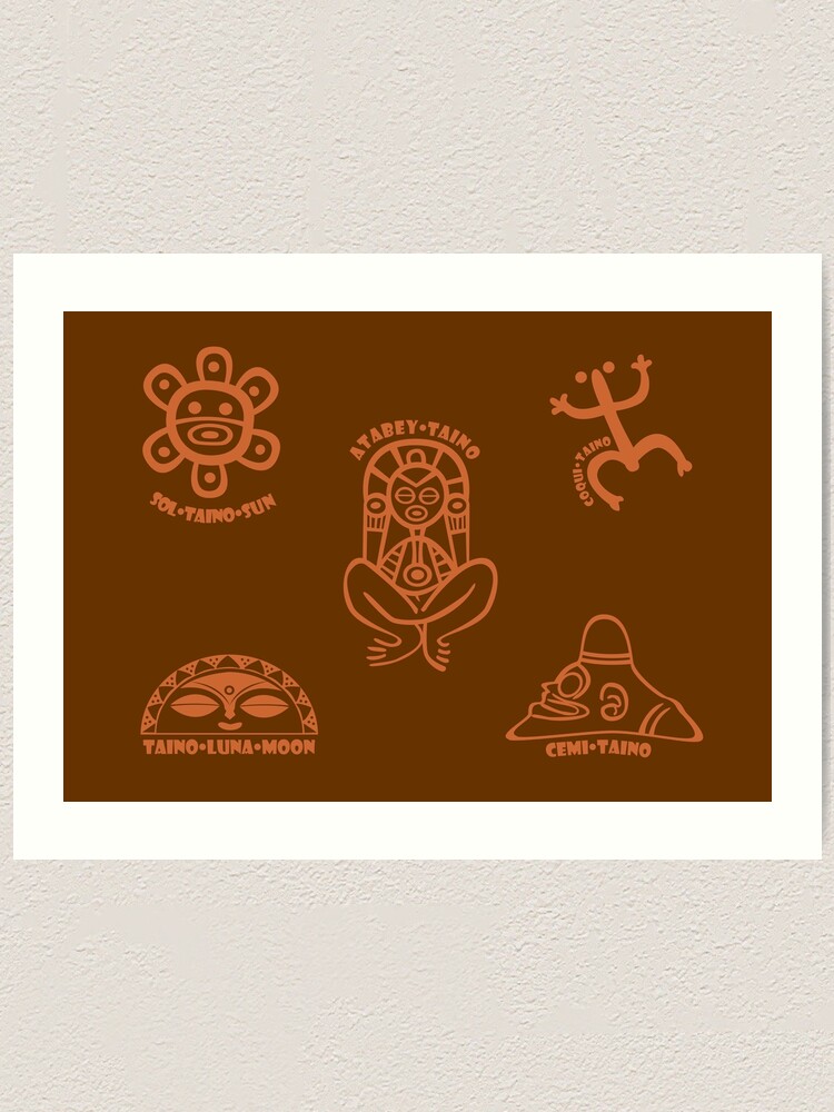 "Puerto Rico Tainos Coqui Cemi Atabey Taino Sun & Moon Reddish Brown ...