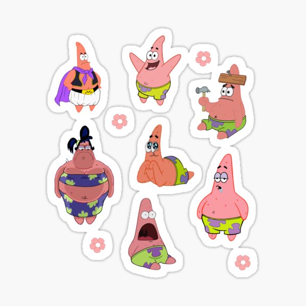 "Patrick Star Set" Sticker for Sale by thelazydaisy | Redbubble