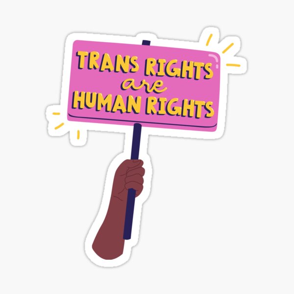 "Trans Rights Are Human Rights Sign" Sticker for Sale by colorcocktail ...