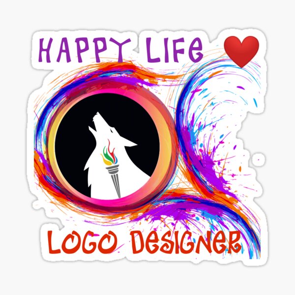 "Happy logo" Sticker for Sale by HomDesign | Redbubble