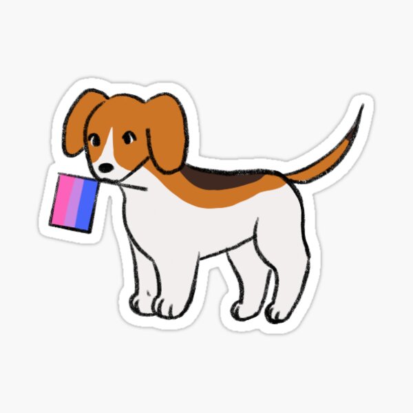 "Bisexual Beagle Pride Dog" Sticker for Sale by wooloowooz | Redbubble