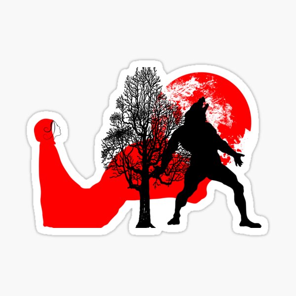 Sticker « Rouge et Loup, Le Petit Chaperon Rouge & Le Loup-Garou de la ...