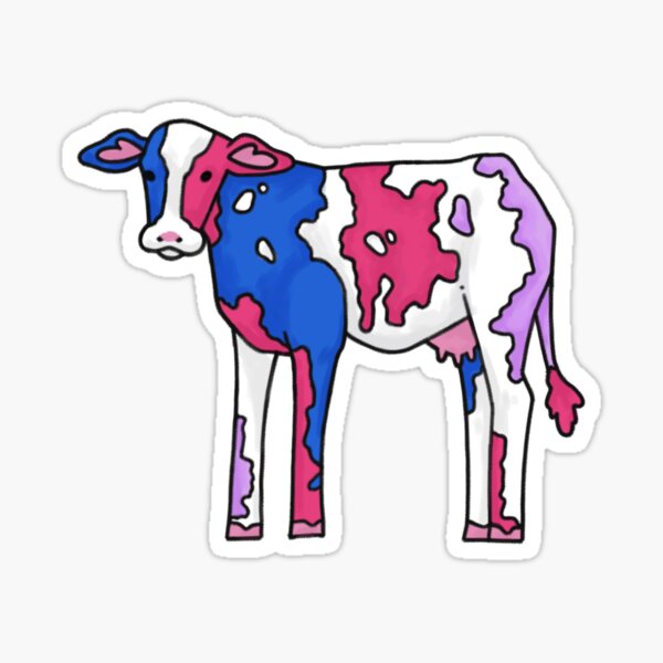 "Bisexual Pride Cow" Sticker for Sale by savannah-walton | Redbubble